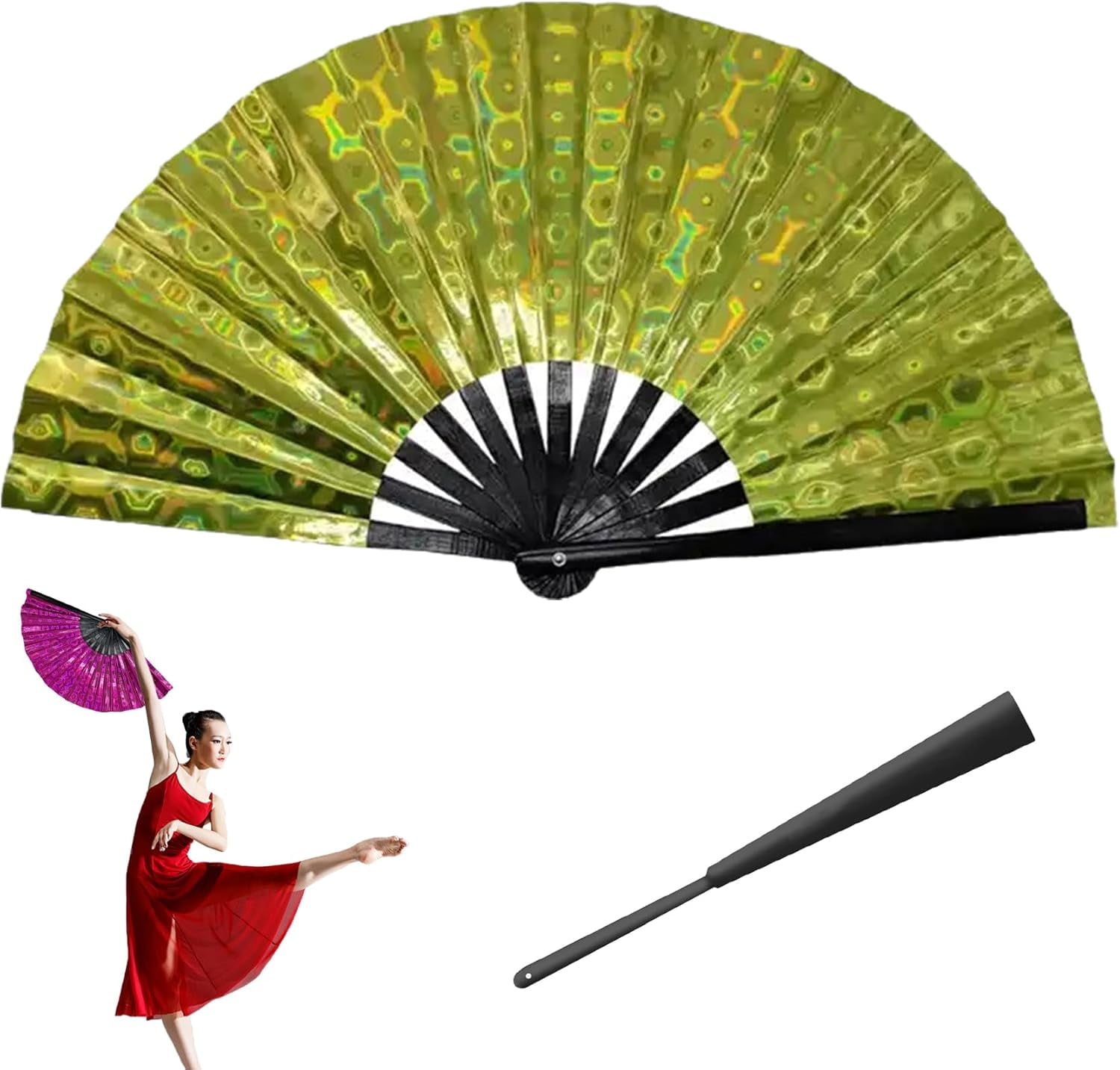 CHENHAINAN Boots On The Ground Hand Fan, Line Dance Popping Fan, Line ...