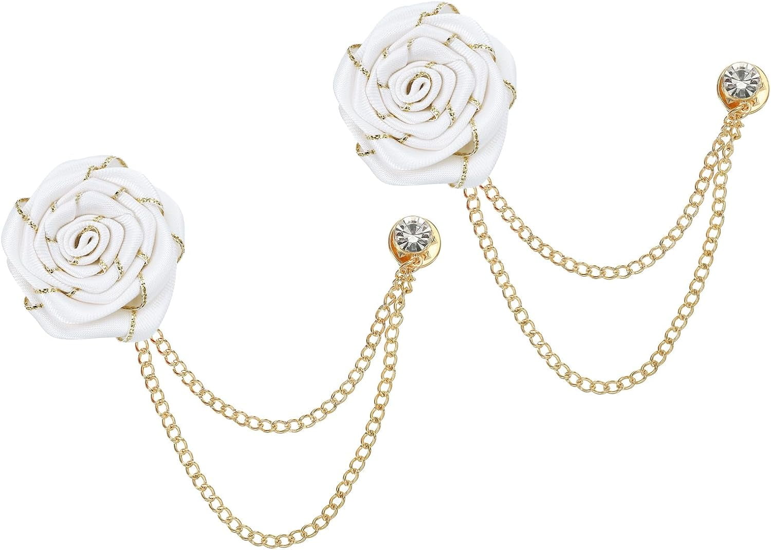 CHENHAINAN Bridegroom Brooches Rose Flower, Cloth Lapel Pin Handmade ...