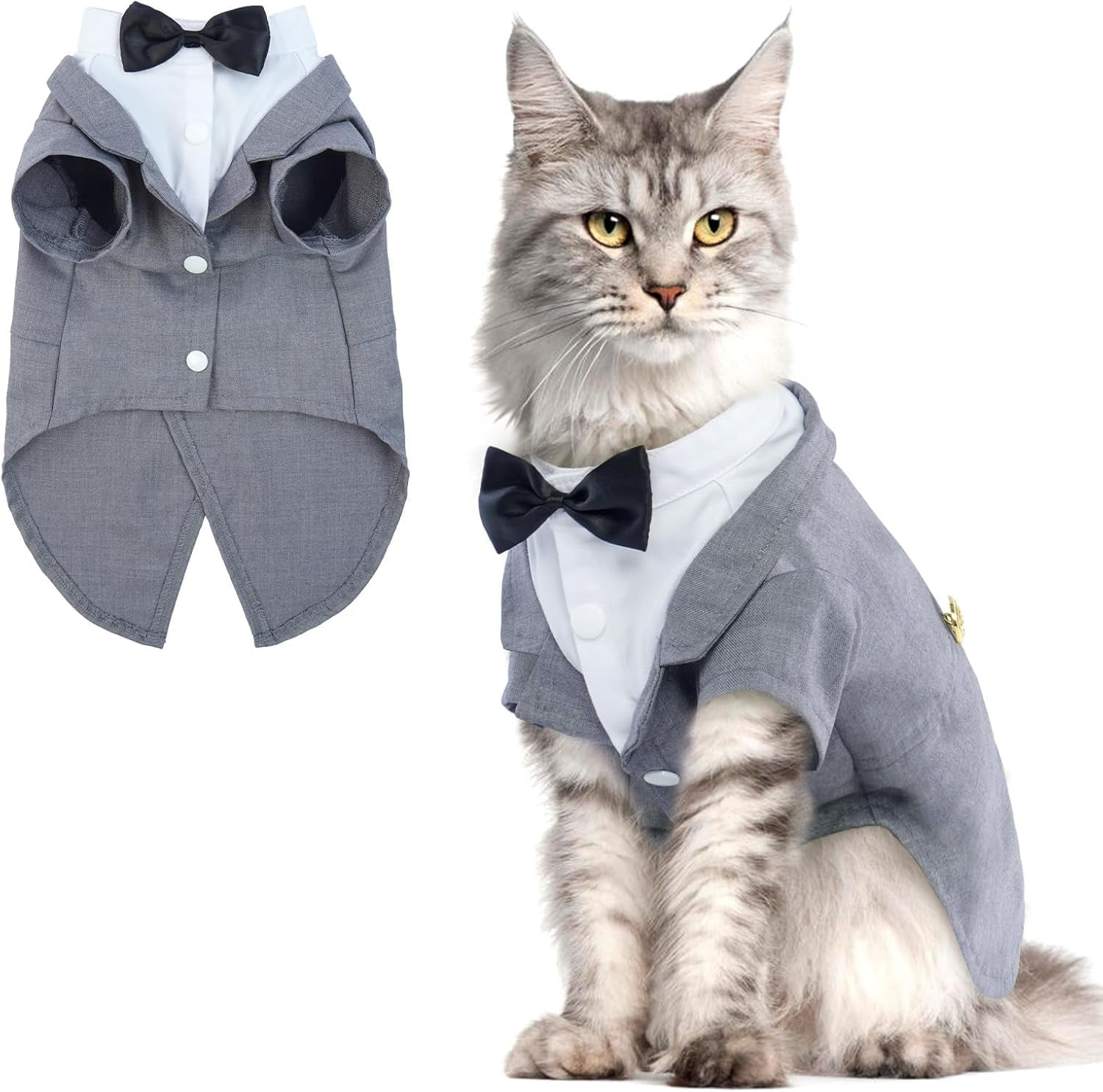 CHENHAINAN Cat Tuxedo Suit, Cat Costumes for Cats Only, Sphynx Cat ...