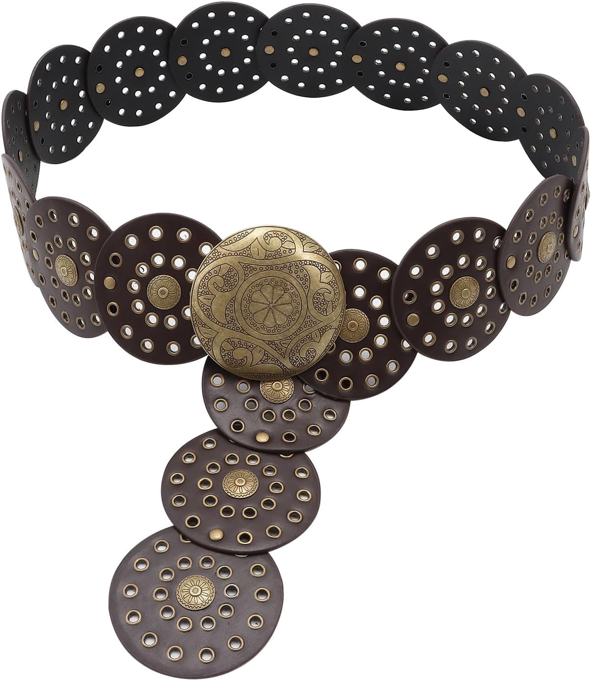 CHENHAINAN Hollow Disc Belt Western Style Exaggerated Cowboy Wide Disc ...