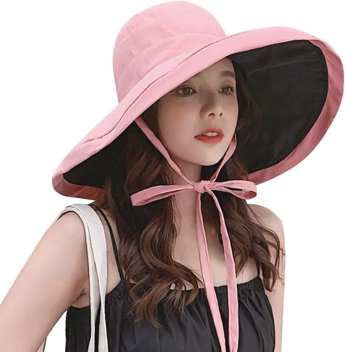 CHENHAINAN Super Wide Brim Women Sun Hat Cotton Floppy Packable ...