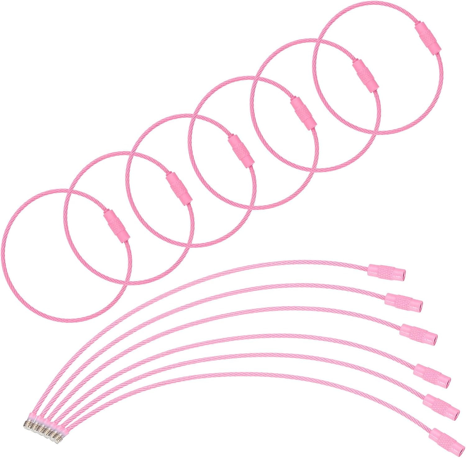 CHENHAINAN Wire Keychain Cable, Coated Stainless Steel Luggage Tag ...