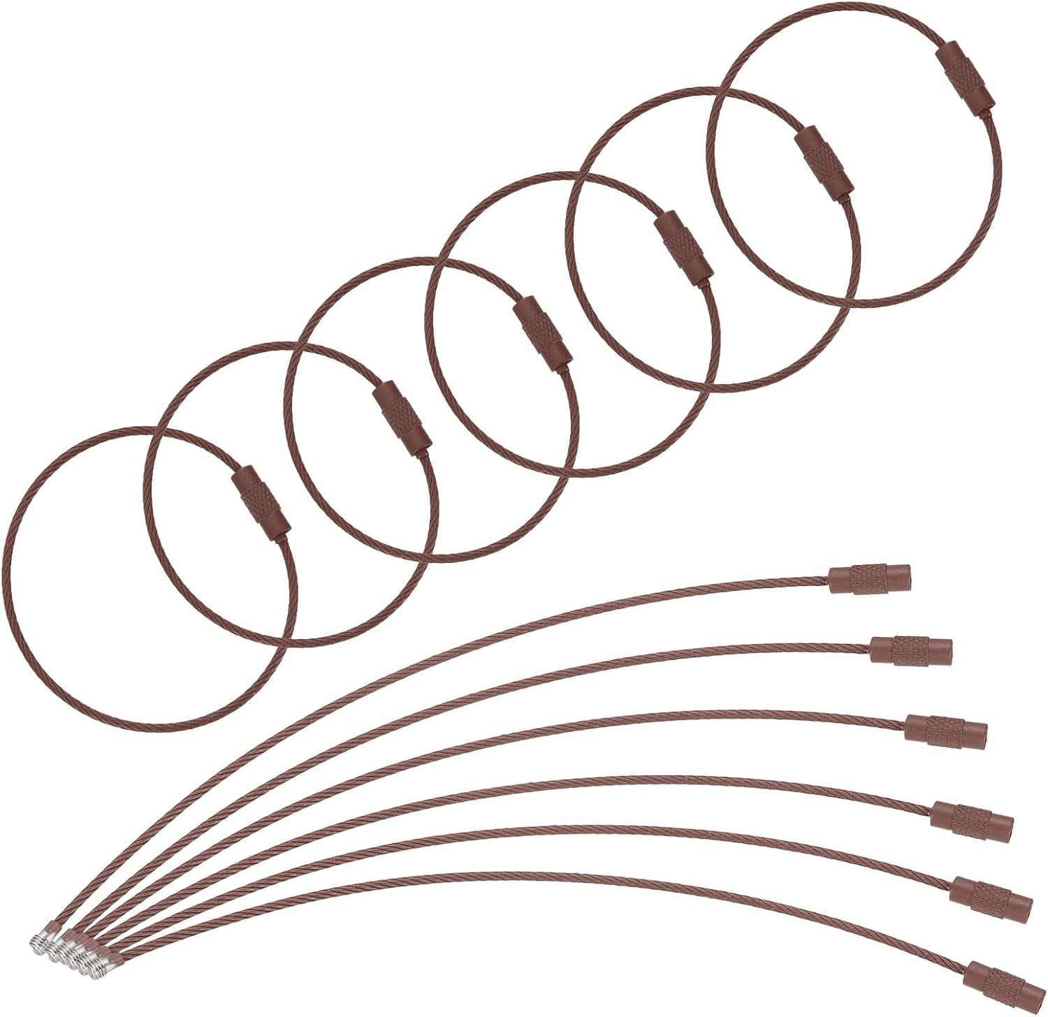 CHENHAINAN Wire Keychain Cable, Coated Stainless Steel Luggage Tag ...