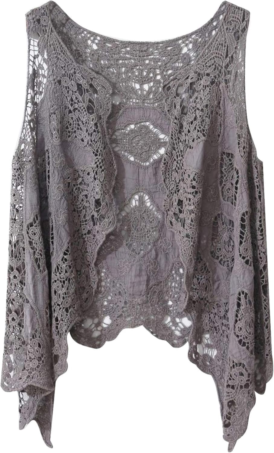CHENHAINAN Women’s Hollow Knitting Stitch Cardigan Open Front Draped ...