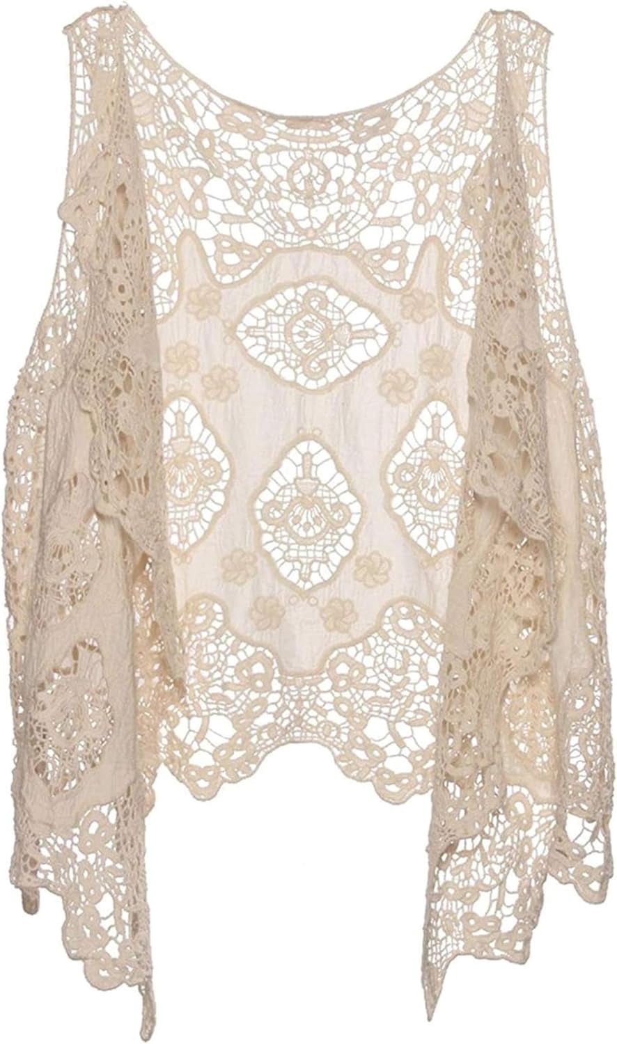 CHENHAINAN Women’s Hollow Knitting Stitch Cardigan Open Front Draped ...