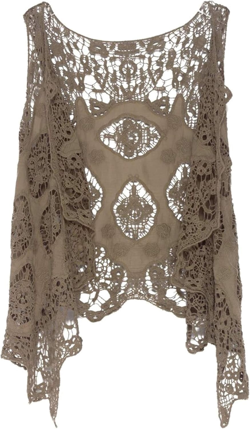 CHENHAINAN Women’s Hollow Knitting Stitch Cardigan Open Front Draped ...