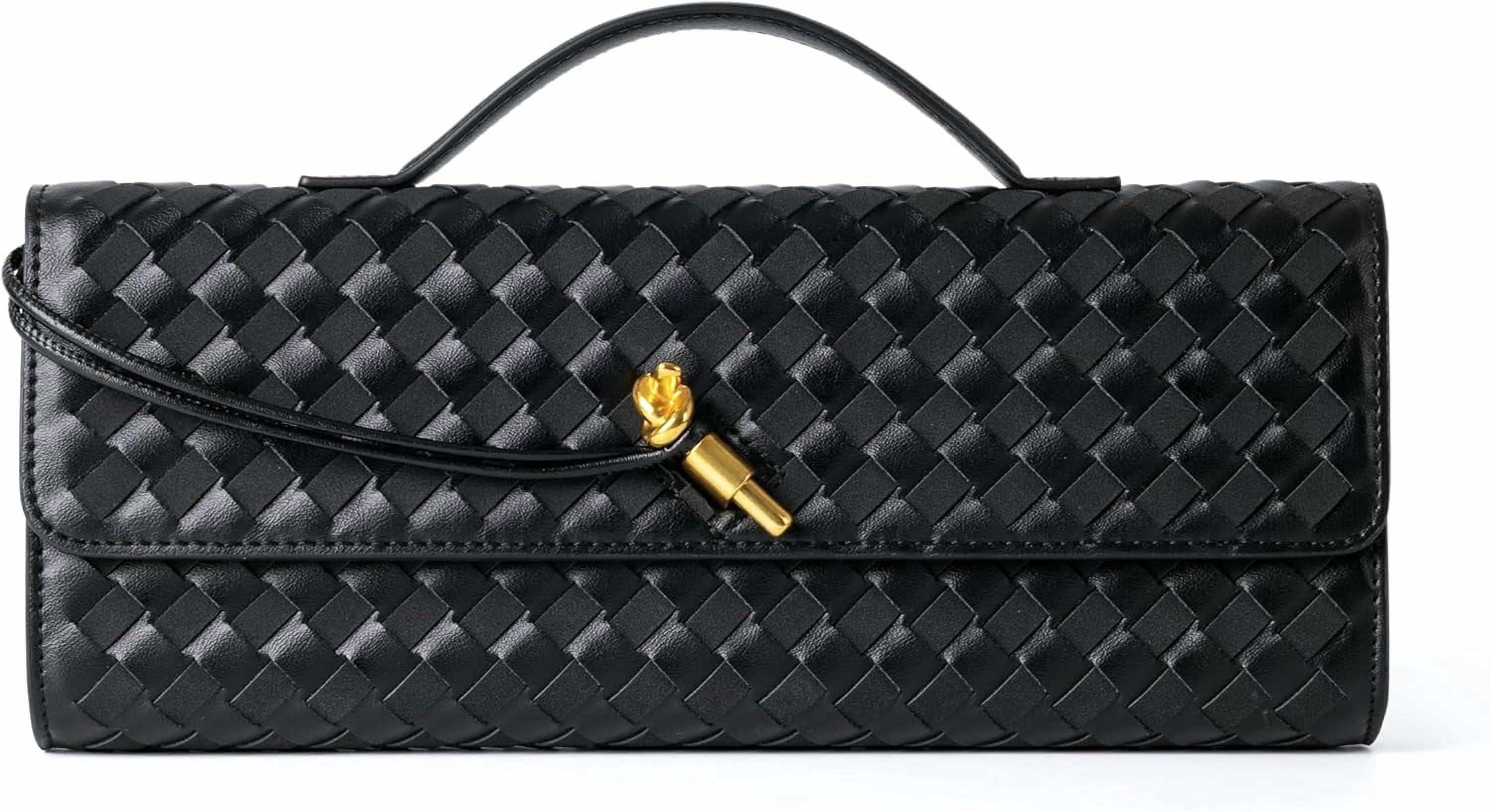CHENHAINAN Woven Purse for Women Evening Clutch Woven Leather Handbags ...