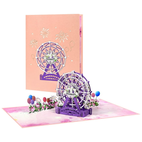CHENJIANDONG 3D Ferris Wheel Three-Dimensional Greeting Card Valentine ...