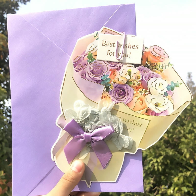 CHENJIANDONG Greeting Cards Happy When Seeing Flowers Creative Dried ...