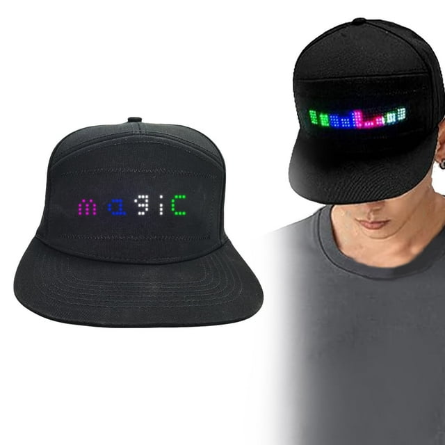 CHENRI Yoyoway LED Rolling Display Hat LED Hats Programmable Bluetooth ...