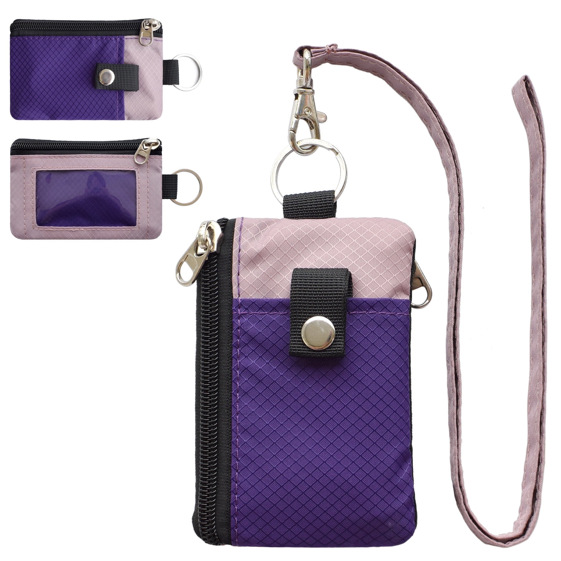 CHENSPRX RFID Travel Wallet with Lanyard, Minimalist Zipper Small ...