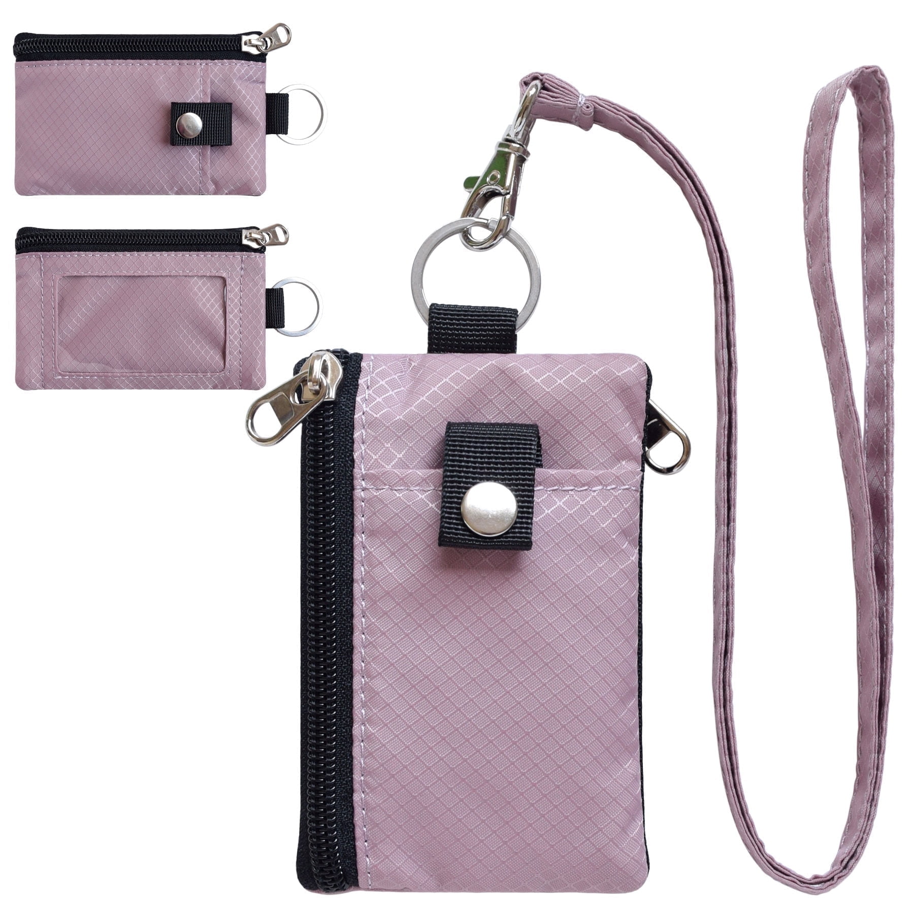 CHENSPRX RFID Travel Wallet with Lanyard, Minimalist Zipper Small ...