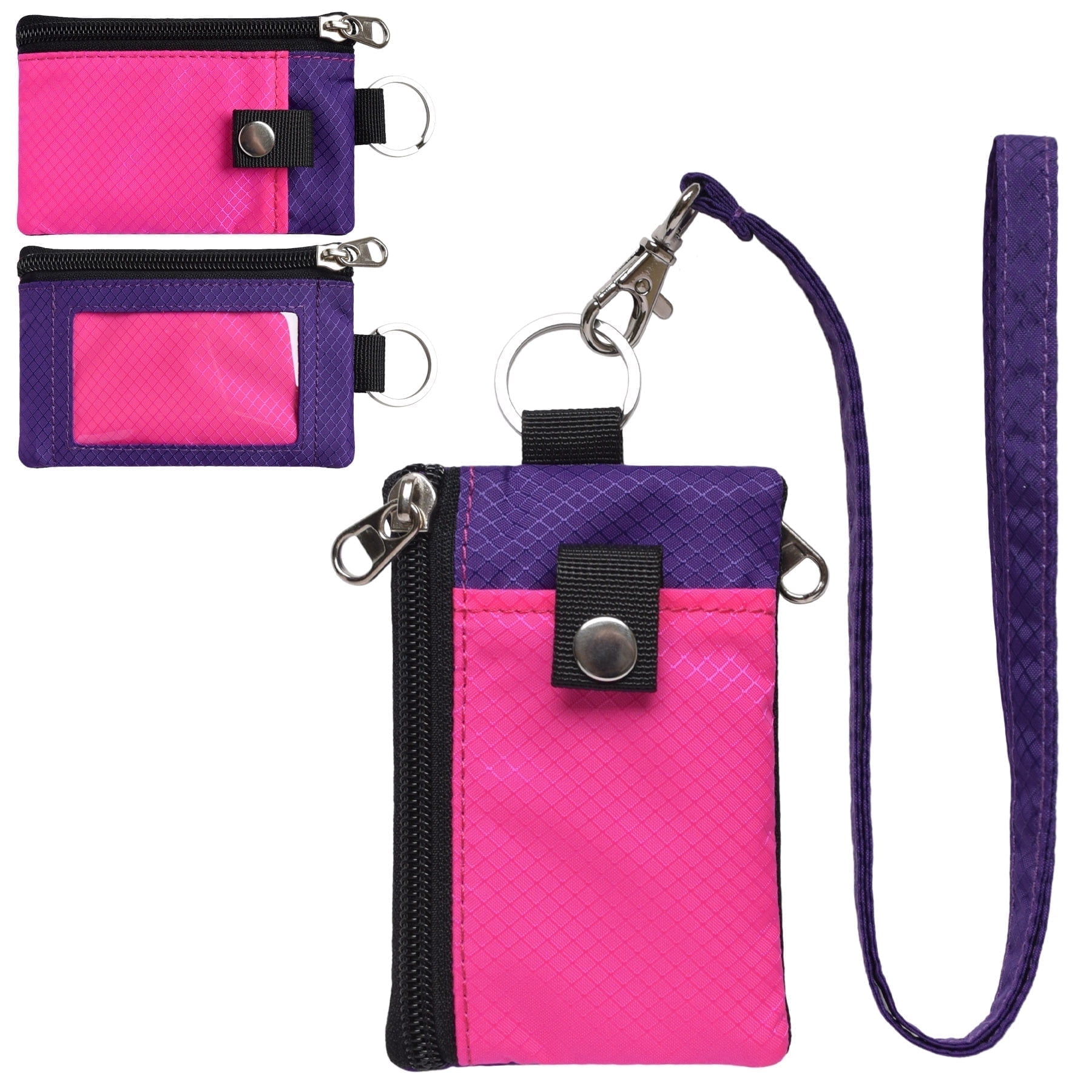 CHENSPRX RFID Travel Wallet with Lanyard, Minimalist Zipper Small ...