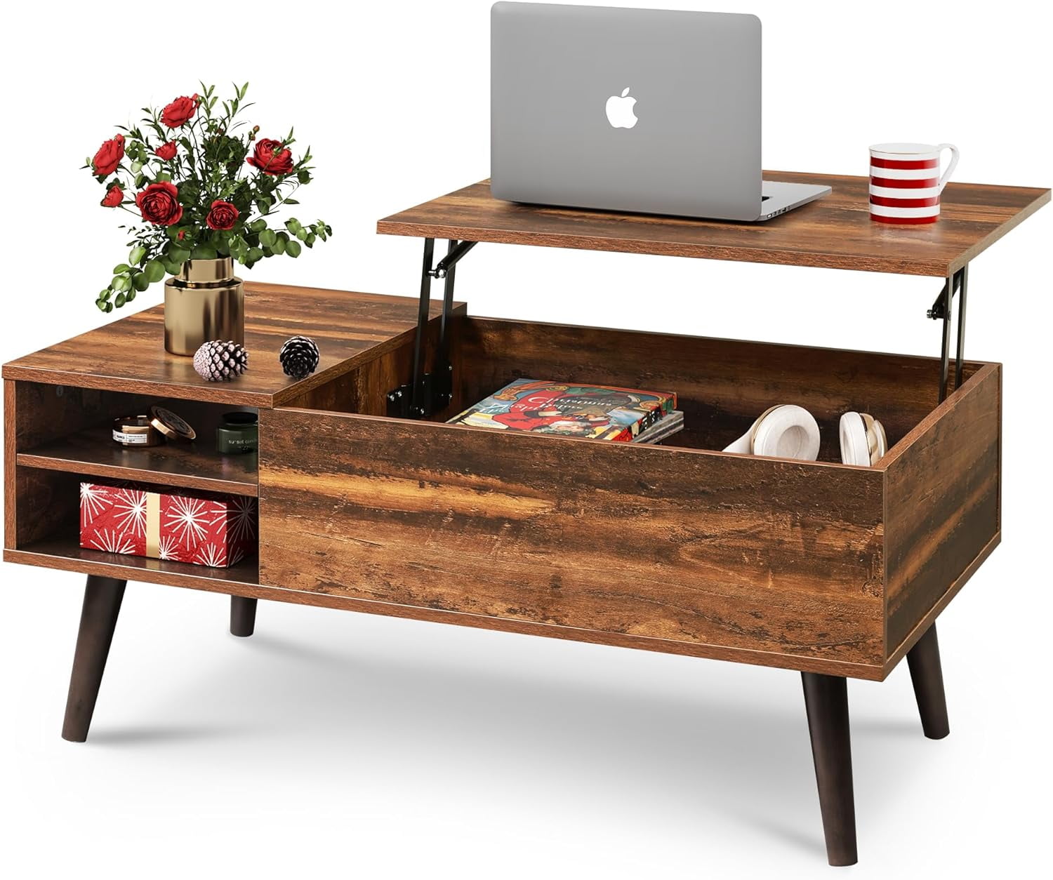 CHENWH Wood Lift Top Coffee Table with Hidden Compartment and ...