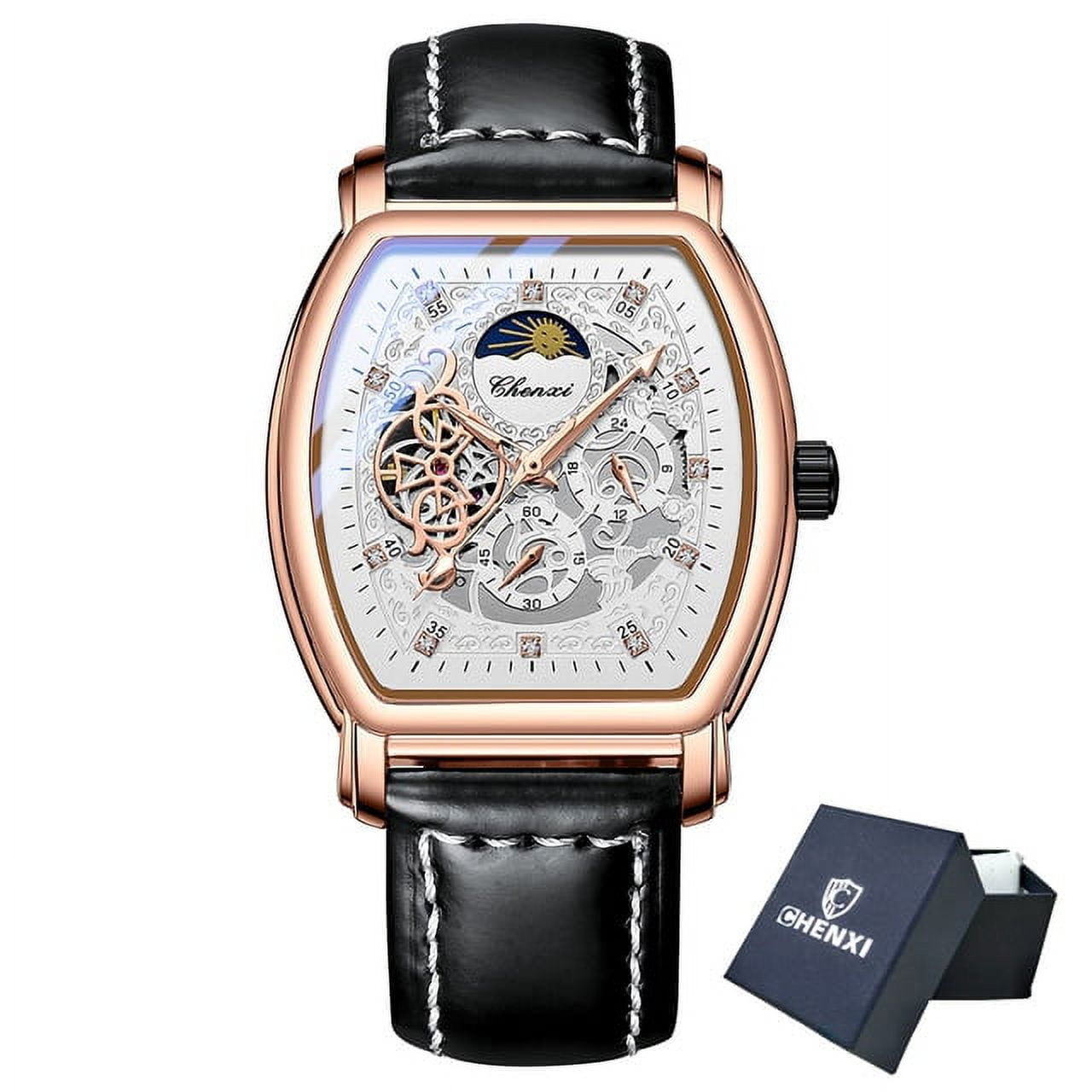 CHENXI Brand Classic Mens Square Automatic Watch Luxury Leather ...