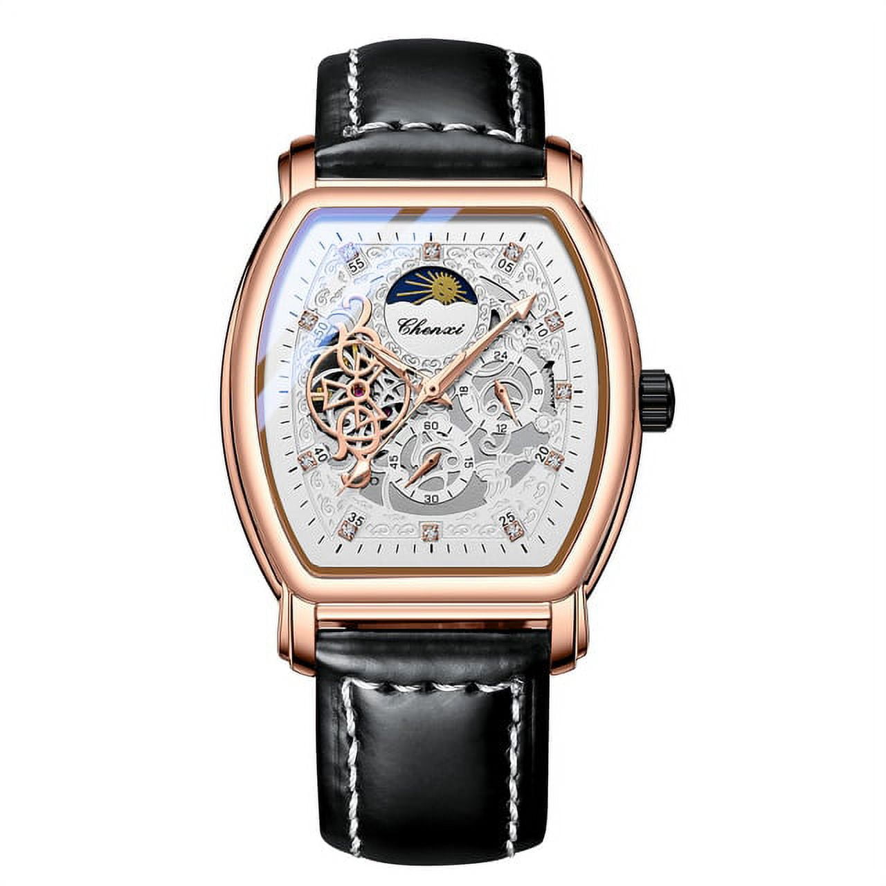 CHENXI Brand Classic Mens Square Automatic Watch Luxury Leather ...