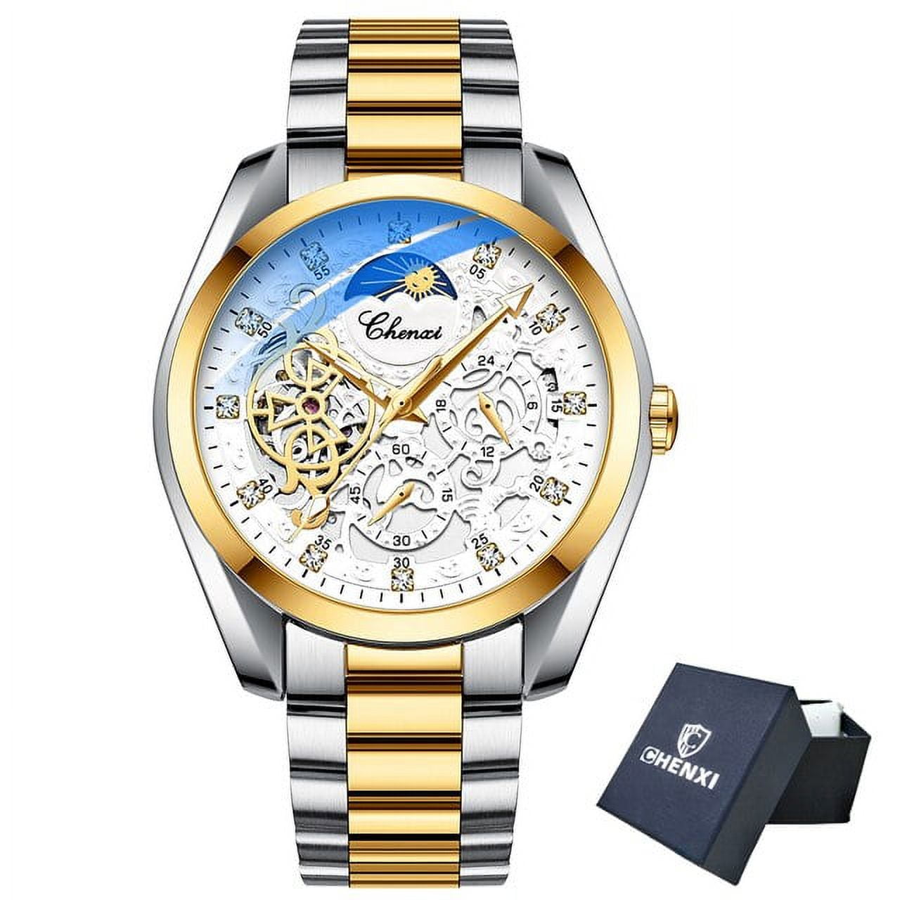 CHENXI Brand Classic Mens Watches Top Luxury Moon Phase Automatic Mechanical Watch For Men ...
