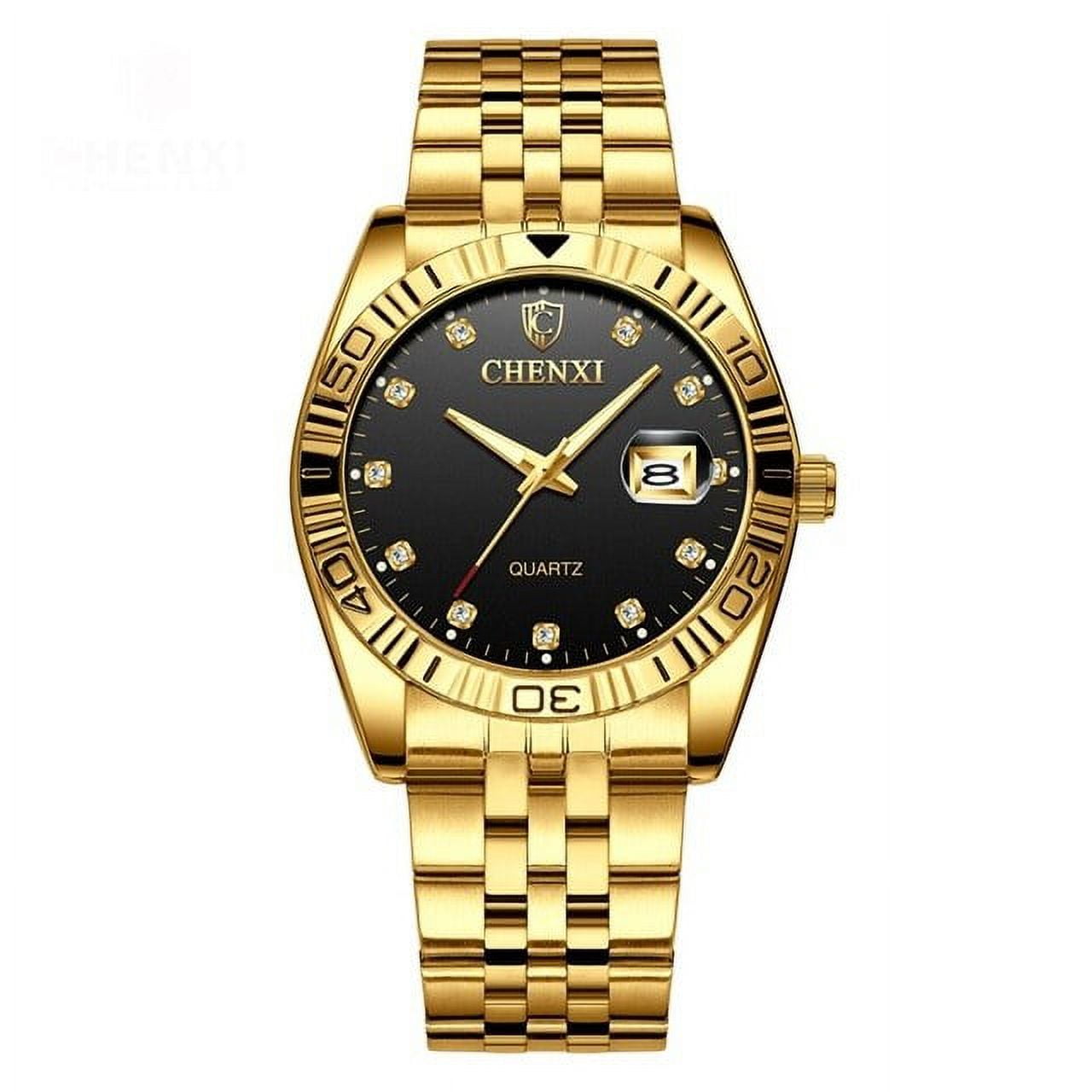 CHENXI Brand Couple Watches Quartz Lovers Wristwatches For Men & Women Gold Luxury Stainless ...