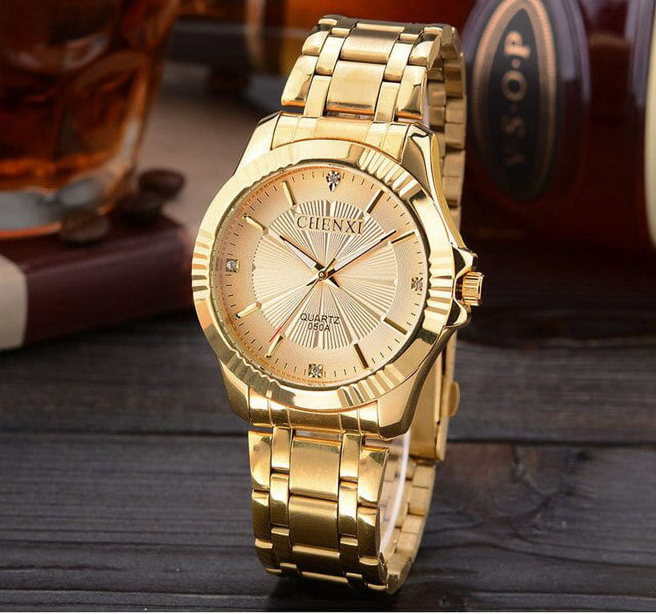 CHENXI Brand Famous Noble Gentlmen Watch Classic Luxury Gold Stainless ...