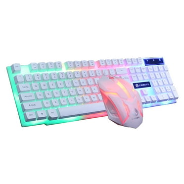 Rainbow Backlit Gaming Keyboard and Mouse Combo Set USB Keyboard RGB ...