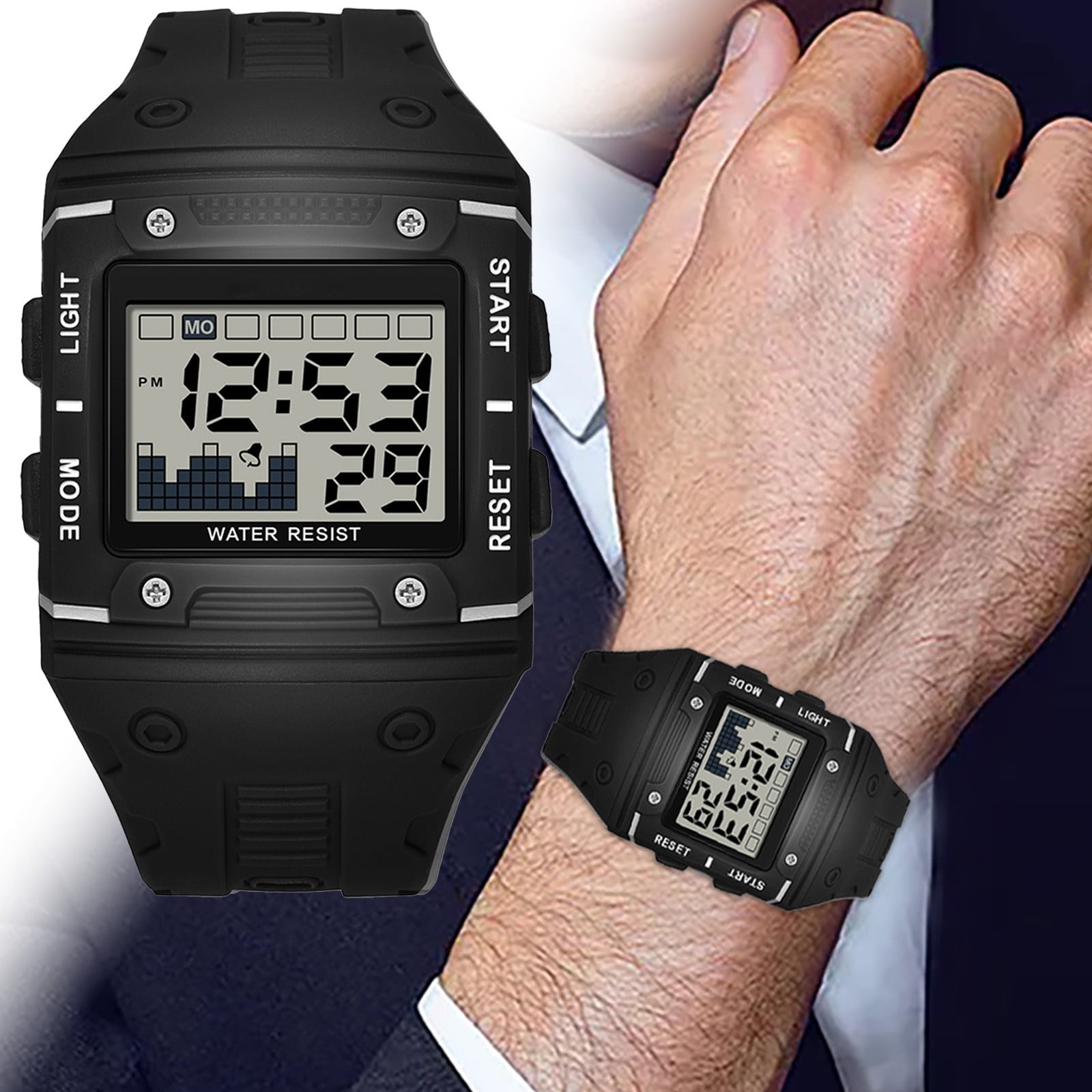 CHENZERO Men's And Women's Digital Stopwatch Square Screens Sports ...