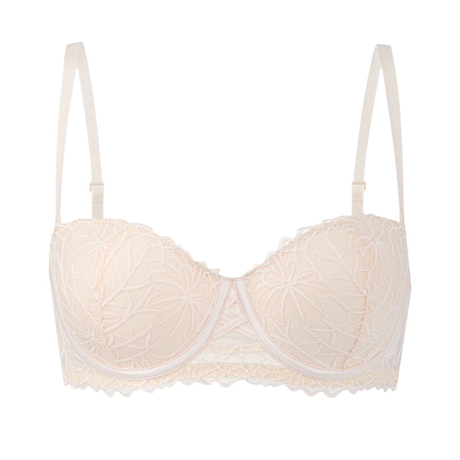 CHENZHENYA Women Bras Underwear Solid Color Mesh Underwire Lifting Push ...