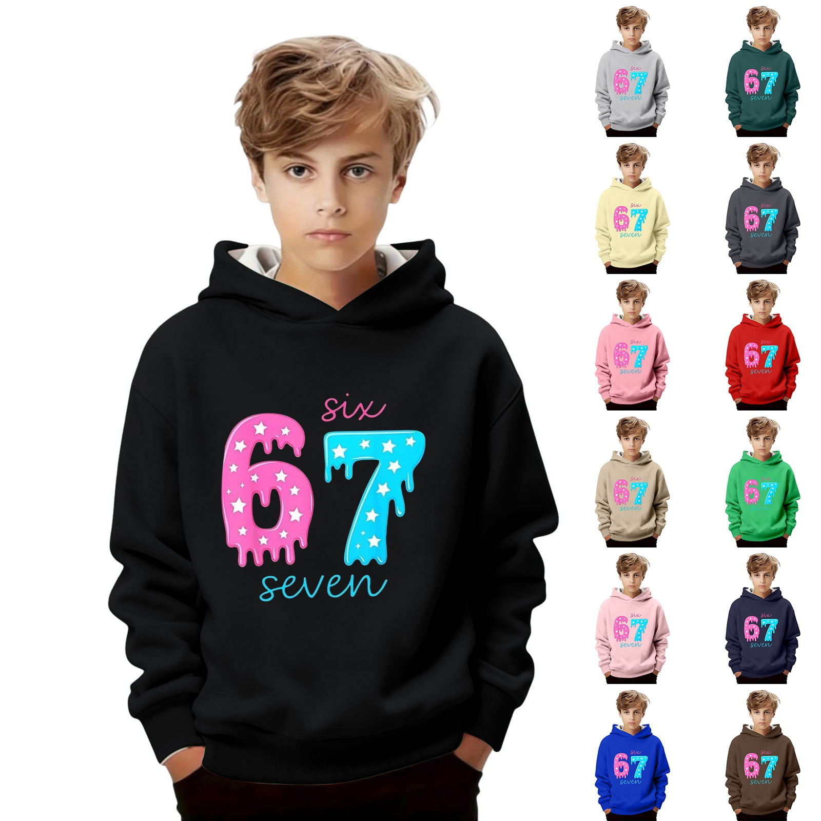 CHENge 67 Ice Hockey Drip Number Hoodie Funny Six Seven 6 7 Meme Boys ...