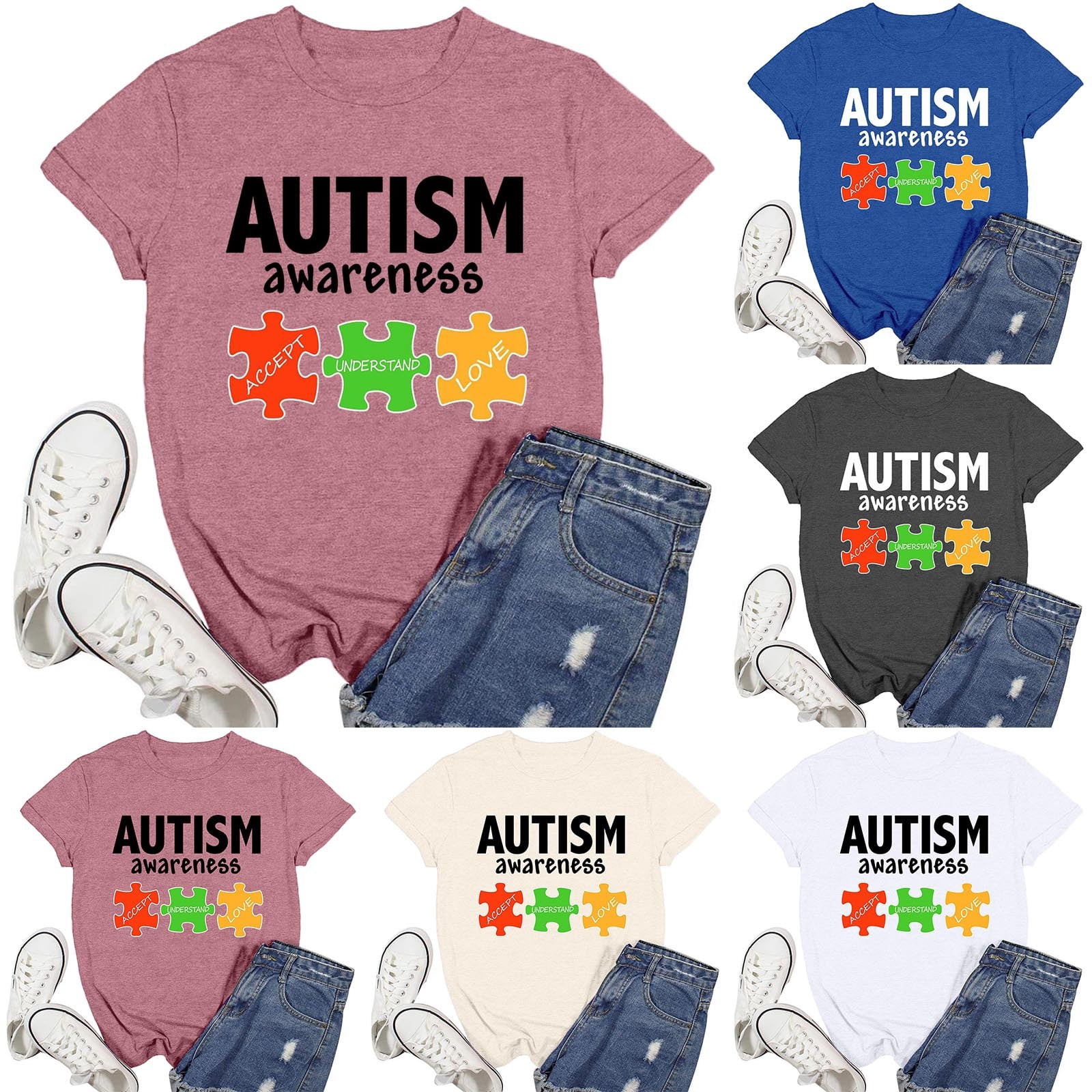 CHENge Autism Awareness Shirt Women Autism Shirts Mom Autistic ...
