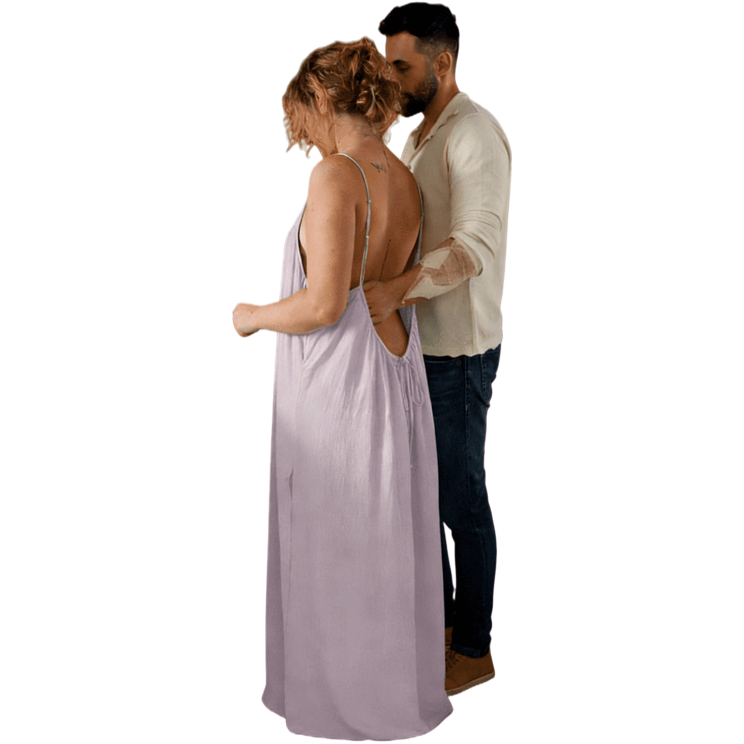 Chenge Backless Cami Dress For Women V Neck Sleeveless Long Cami