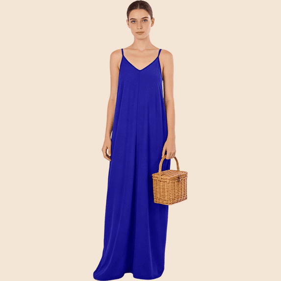 CHENge Casual Dresses for Women Sleeveless Backless Cami Dress V Neck ...