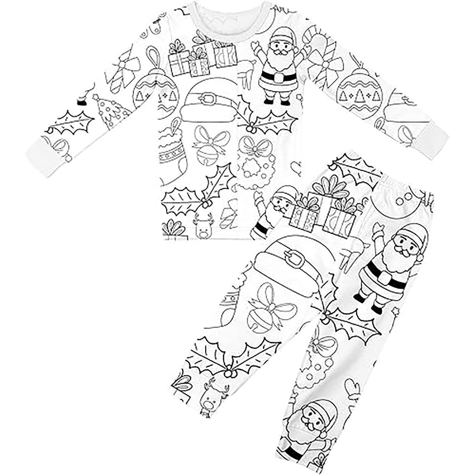 CHENge Colorable for Kids DIY Hand Painted Pajama Set Coloring Pajamas ...
