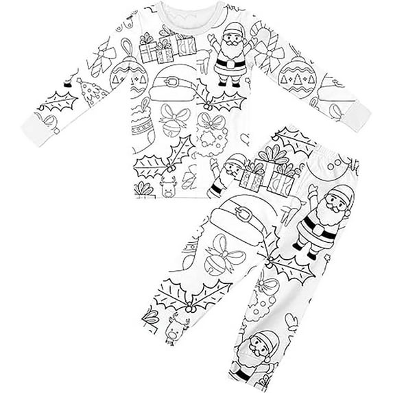 CHENge Colorable for Kids DIY Hand Painted Pajama Set Coloring Pajamas ...