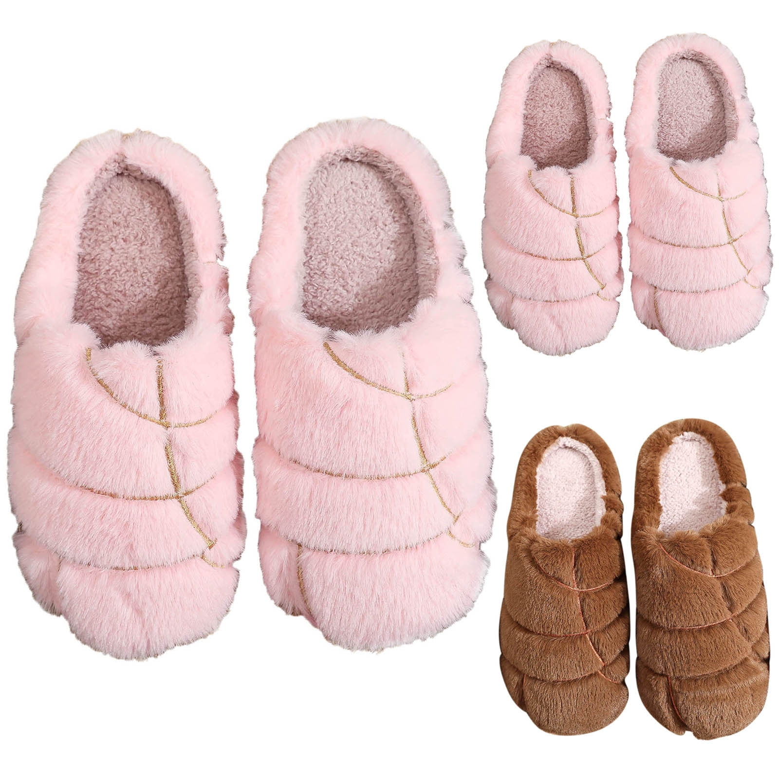 CHENge Couples Memory Foam Slippers Winter Home Slippers, Comfortable Plush Warm Lining Shoes ...