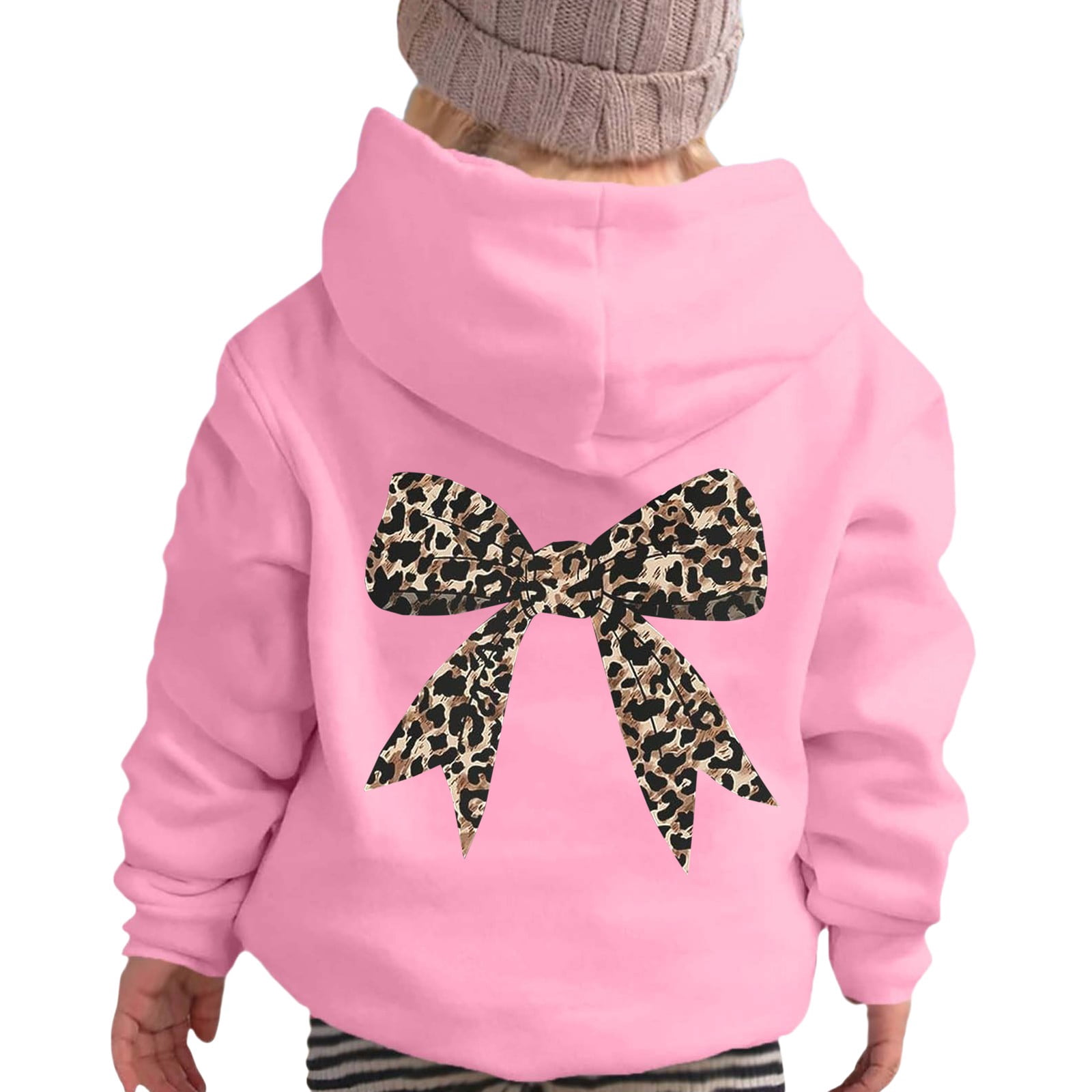 CHENge Cute Hoodies for Girls Size 3-14, Fashion Leopard Bow Printed ...