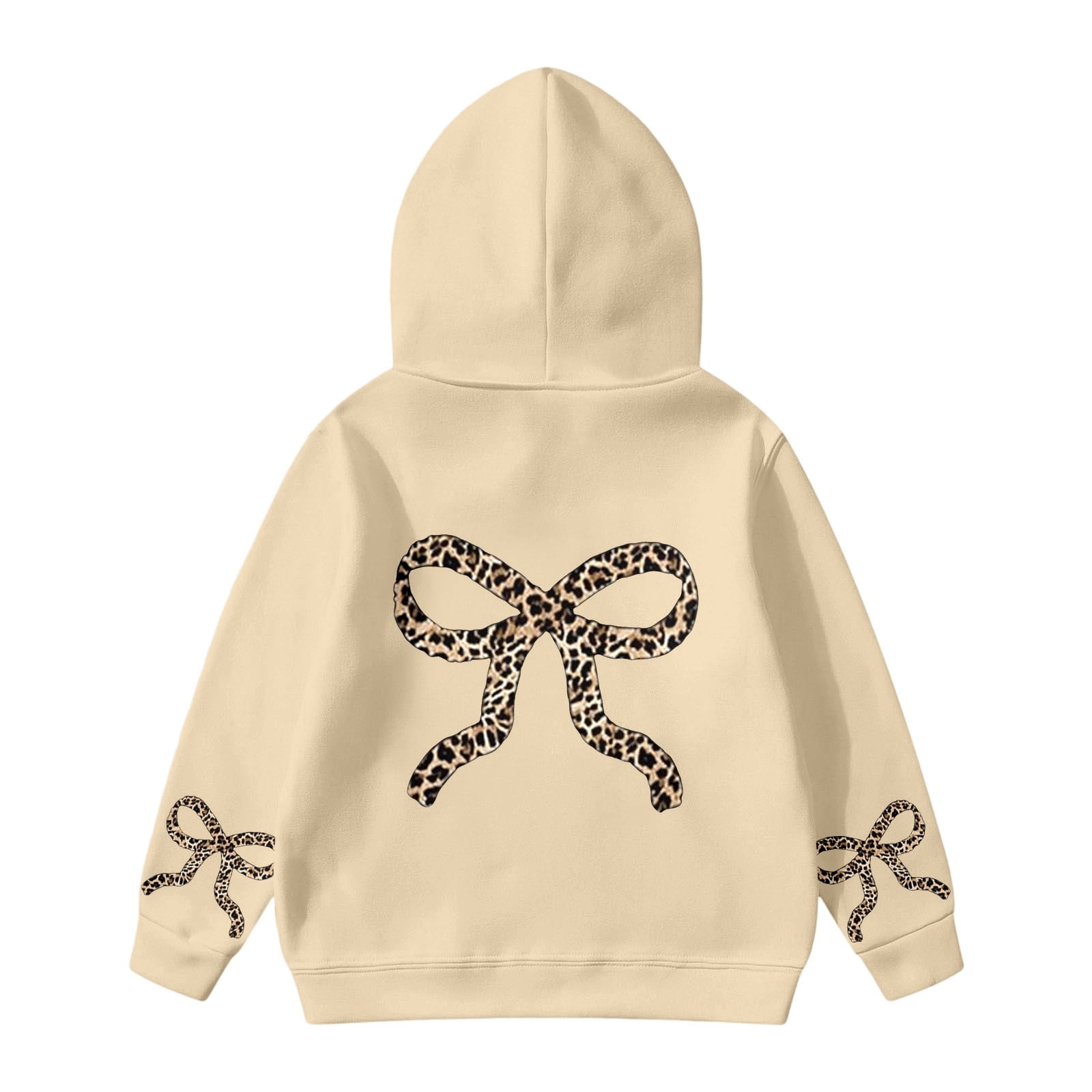 CHENge Cute Hoodies for Girls Size 3-14, Fashion Leopard Bow Printed ...
