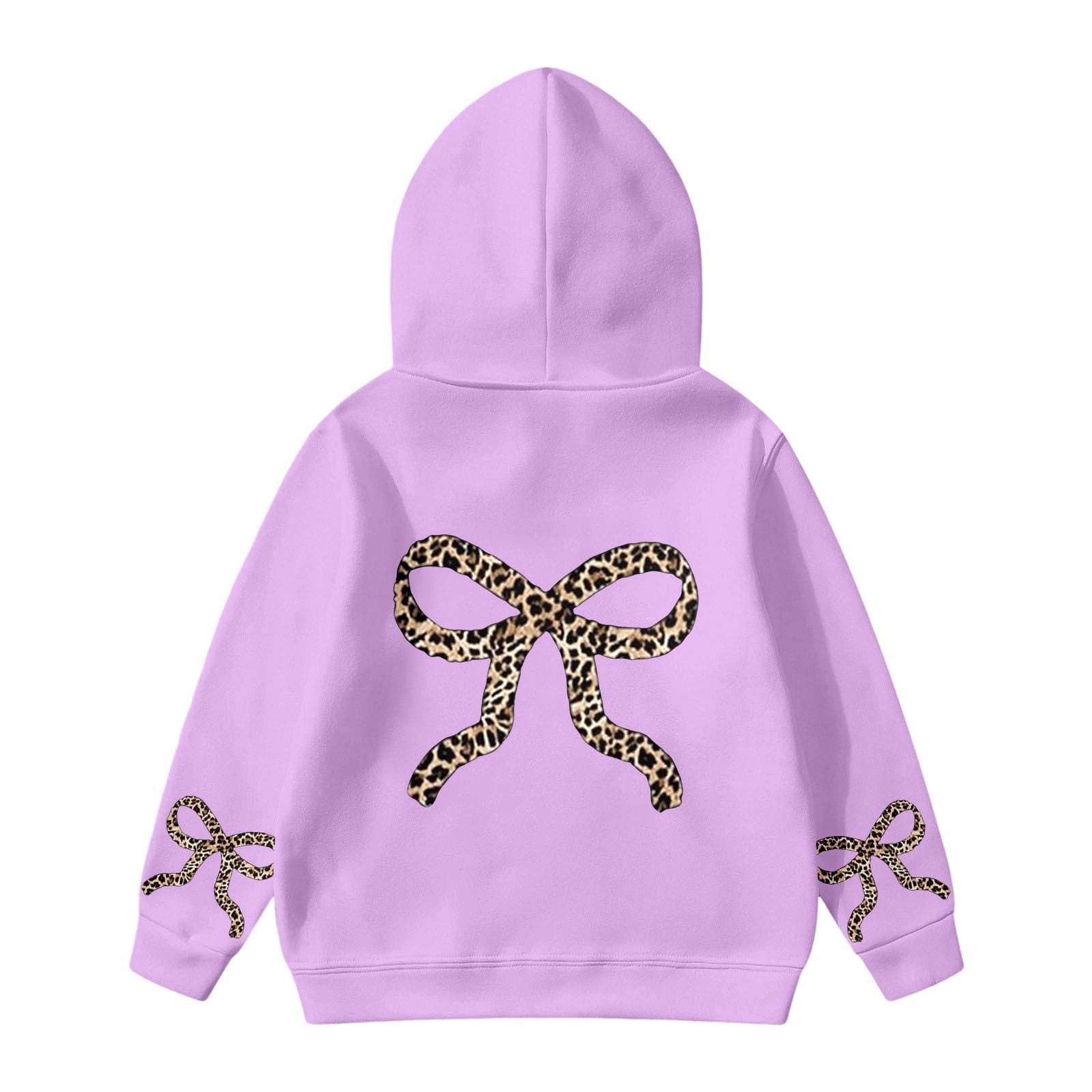 CHENge Cute Hoodies for Girls Size 3-14, Fashion Leopard Bow Printed ...