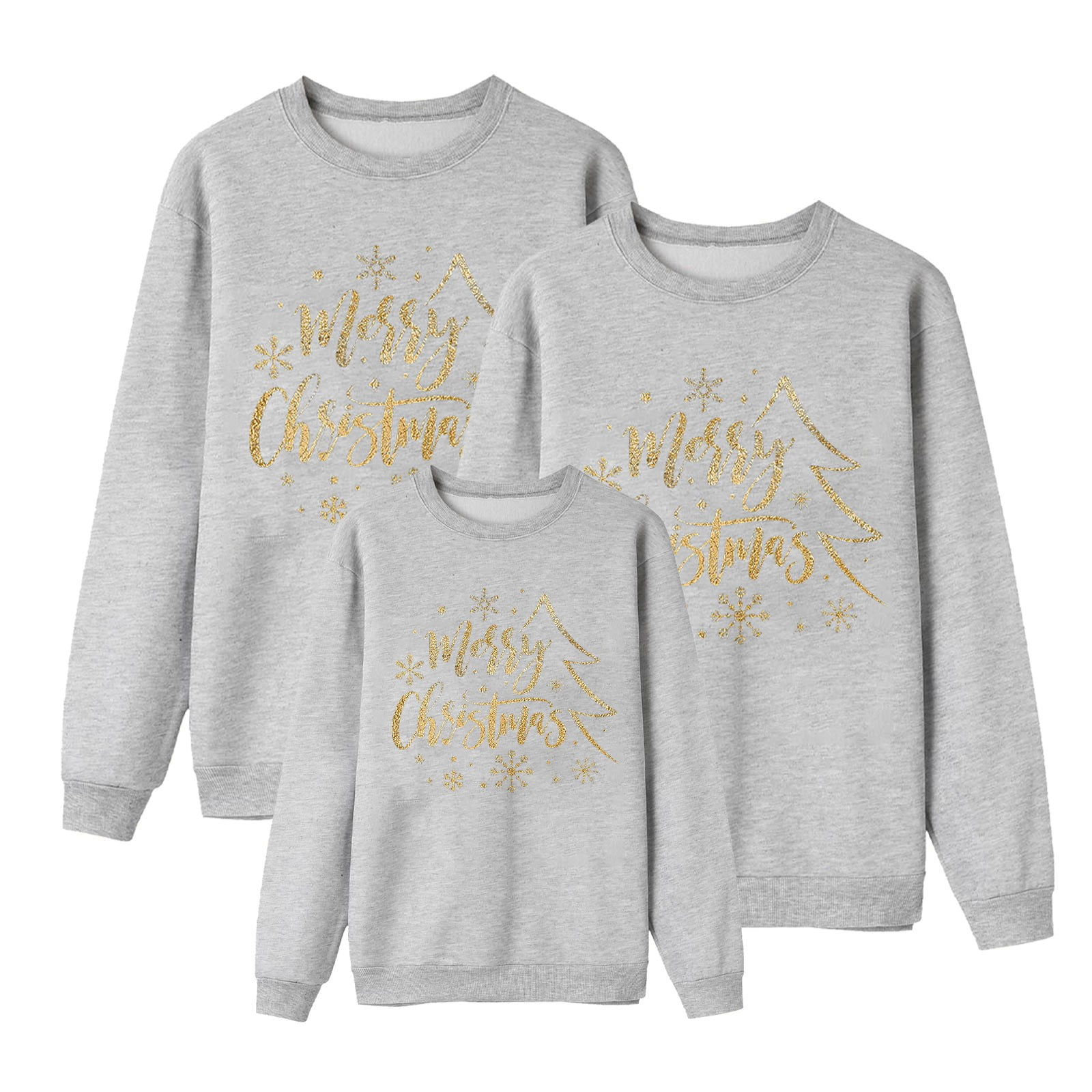 CHENge Family Christmas Sweaters Casual Long Sleeved Round Neck ...