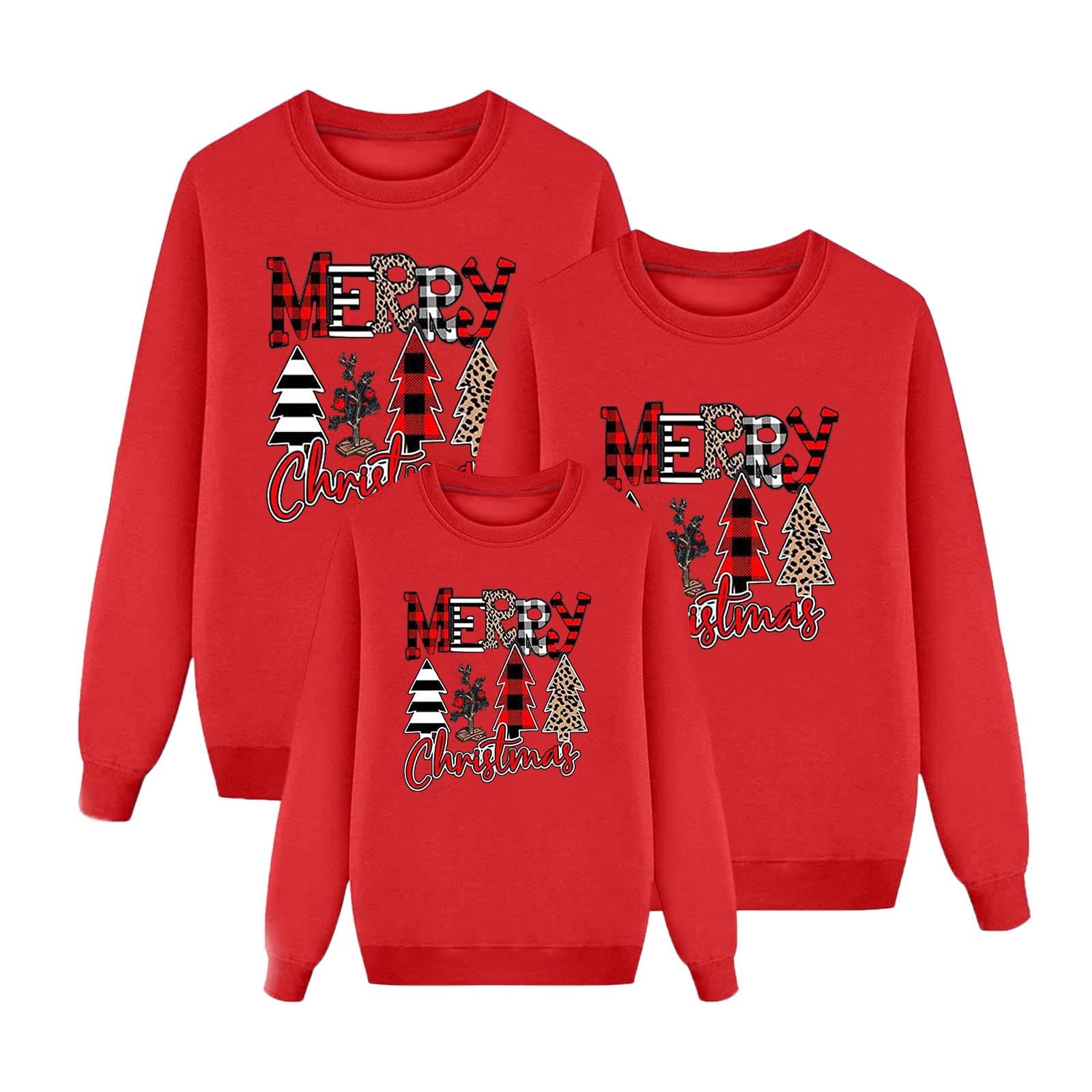 CHENge Family Christmas Sweaters Casual Round Neck Matching Hoodies for ...
