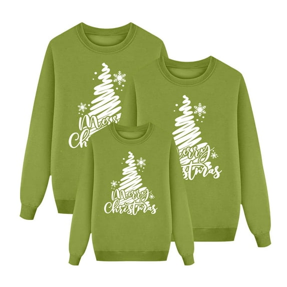 CHENge Family Christmas Sweatshirts Fashion Long Sleeved Round Neck Mom ...