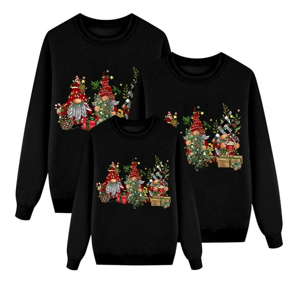 CHENge Family Christmas Sweatshirts Soft Round Neck Mom and Daughter ...