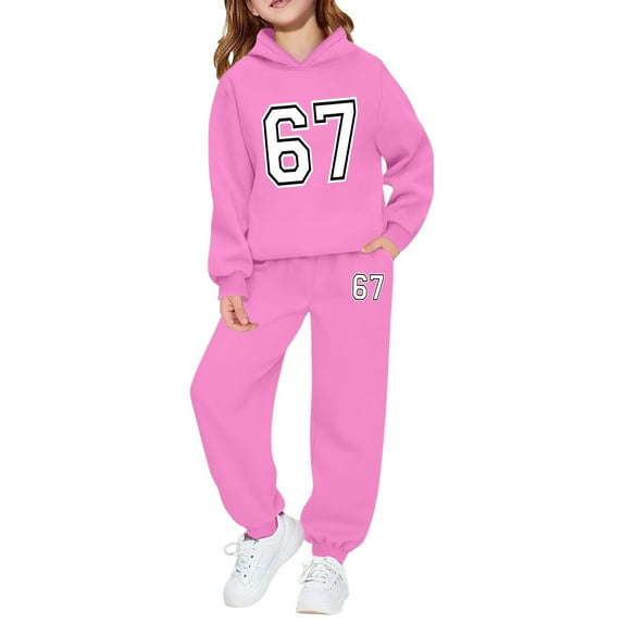 CHENge Girls 6 7 Sweatsuit 2 Piece Outfits - Six Seven Meme Tracksuit ...
