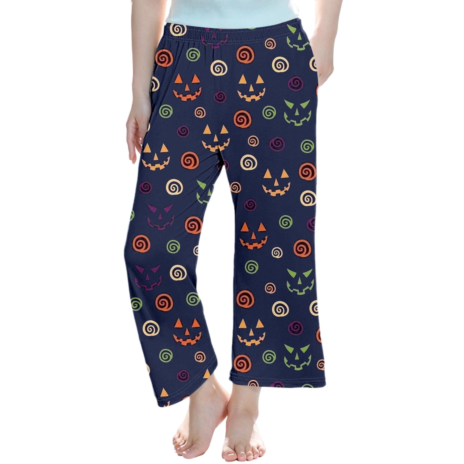 CHENge Girls Pajama Pants Halloween Pumpkin Bright Print,Comforted ...