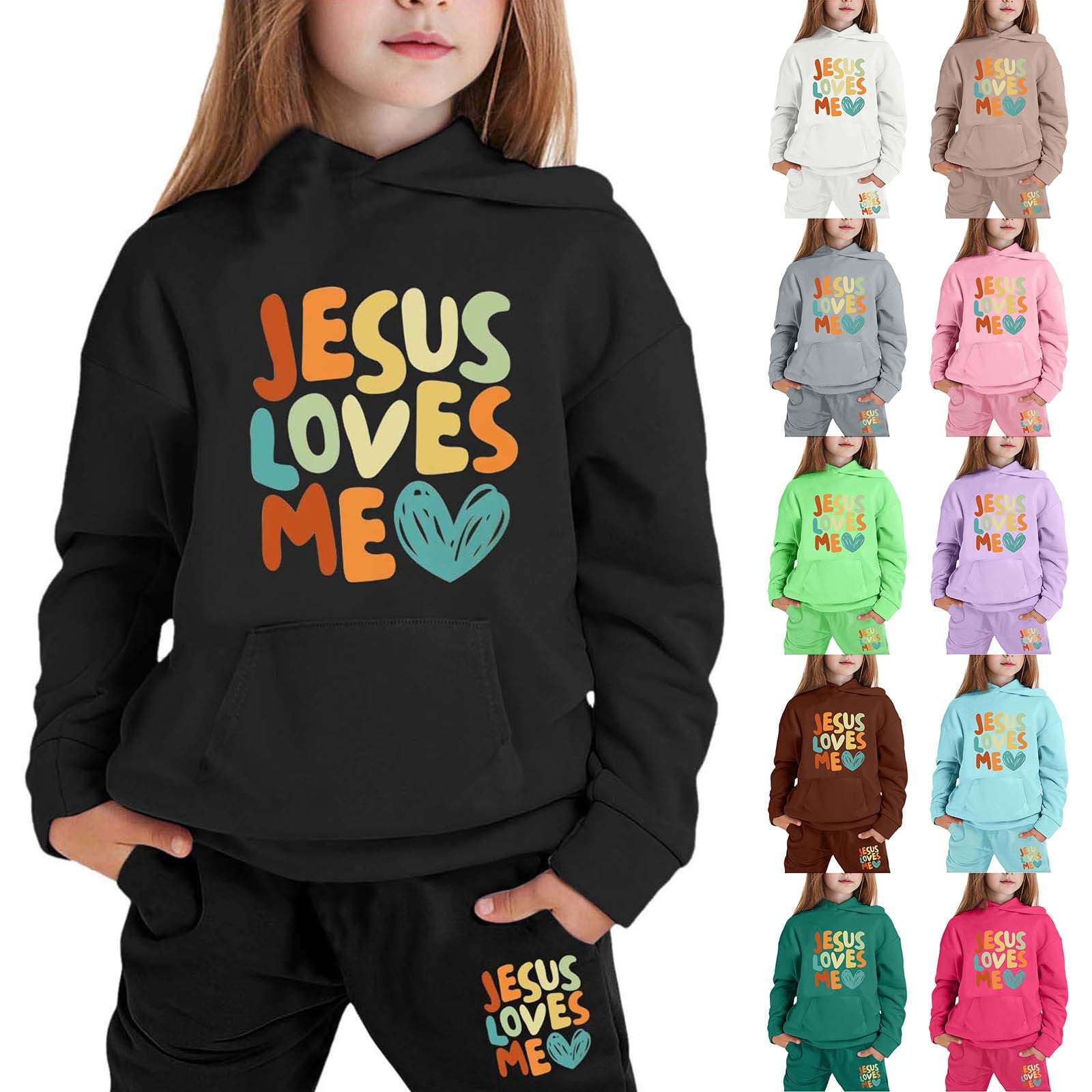 CHENge Girls Sweat Suit Set - 2 Piece Soft Fleece Lightweight Pullover ...