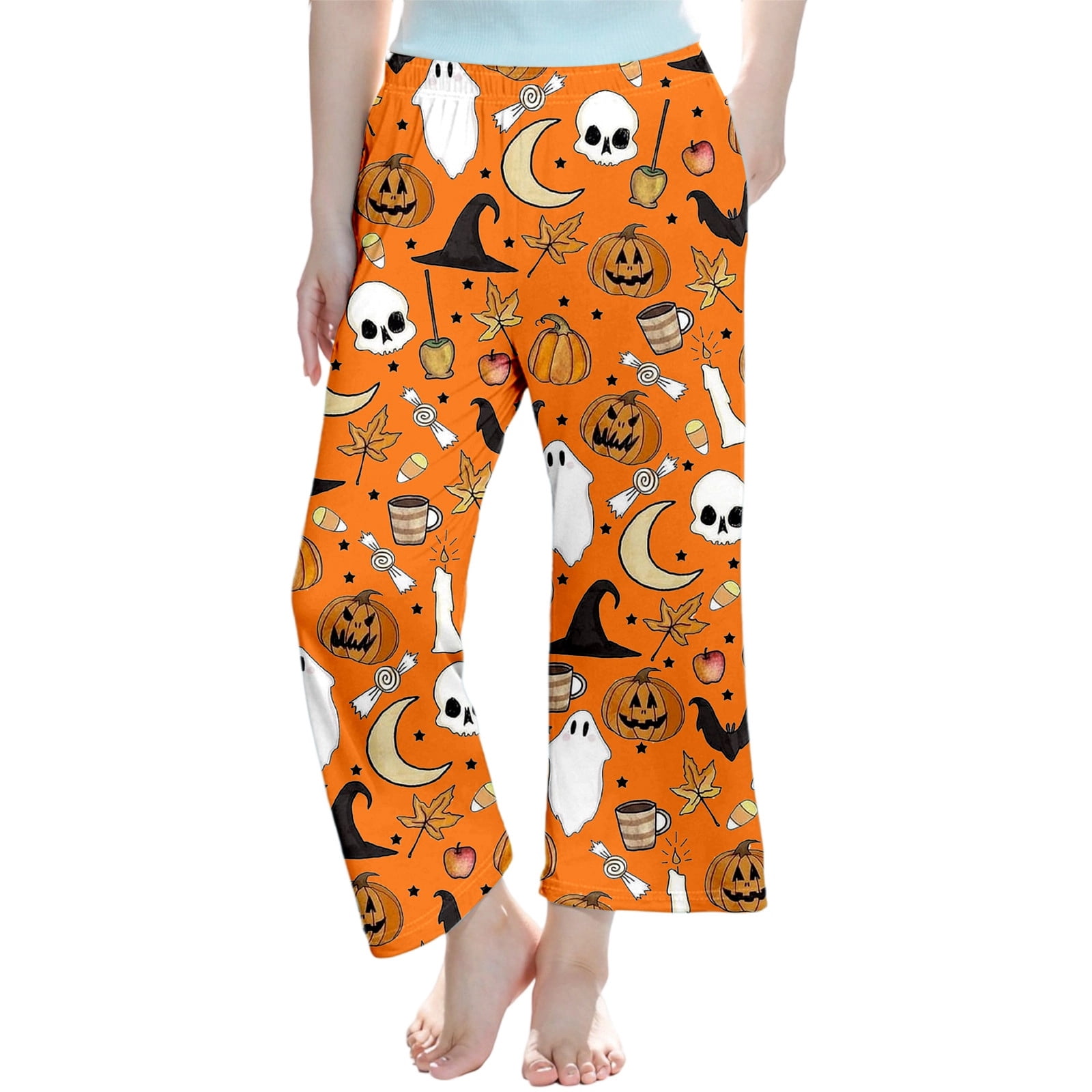 CHENge Halloween Girls Pajama Pants Cute Prints Soft Elastic Waist ...