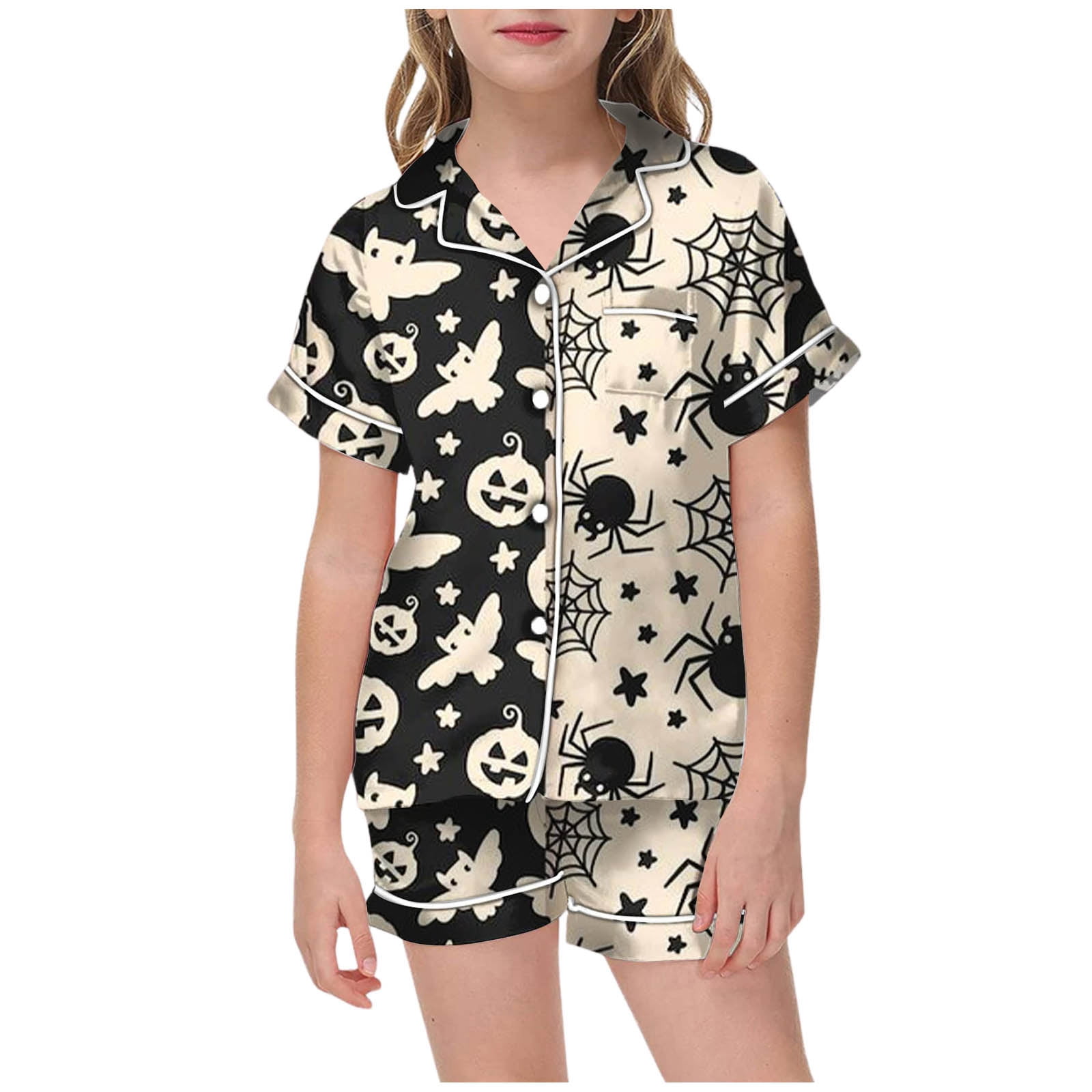 CHENge Halloween Pajamas Kids Size7-8 Funny Silk Soft Cute Printed ...