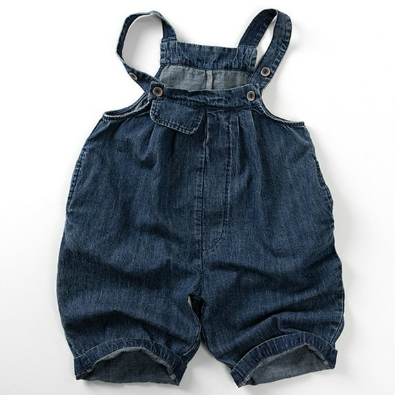 CHENge Boys Denim Overalls, Ripped Holes Elastic Waistband Inside Jeans ...