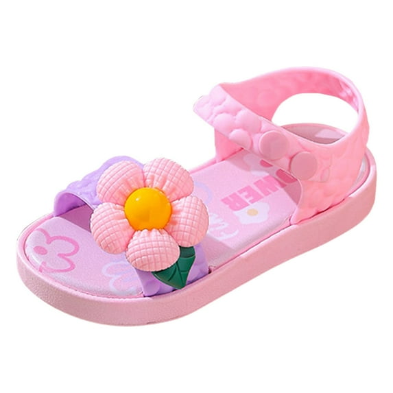 CHENge Kid Girls' Sandals - Two Strap Open Toe Flat Dress Sandals ...
