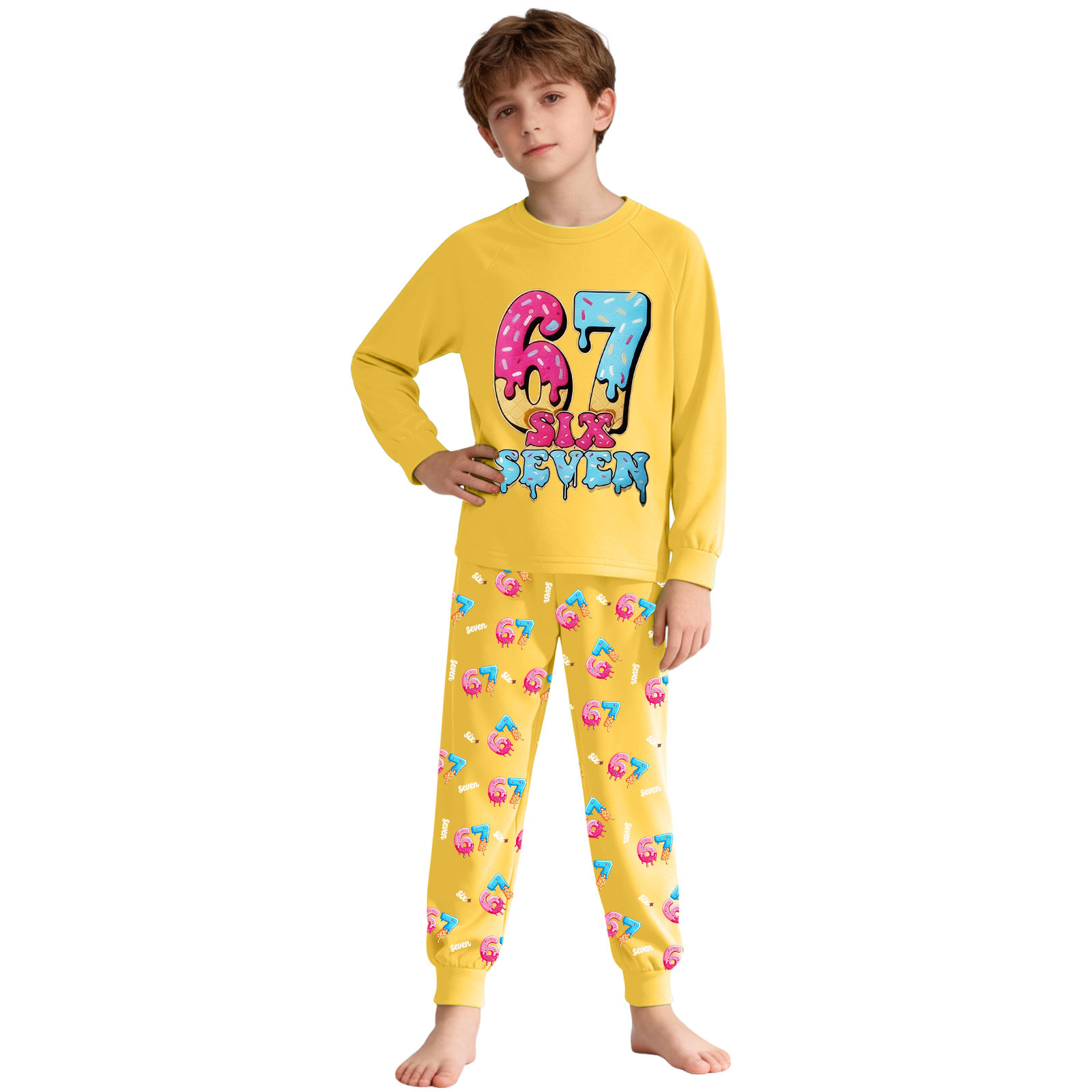 CHENge Kids 67 Meme Graphic Sleepwear Sets 2-Piece Pajamas Set Teens ...