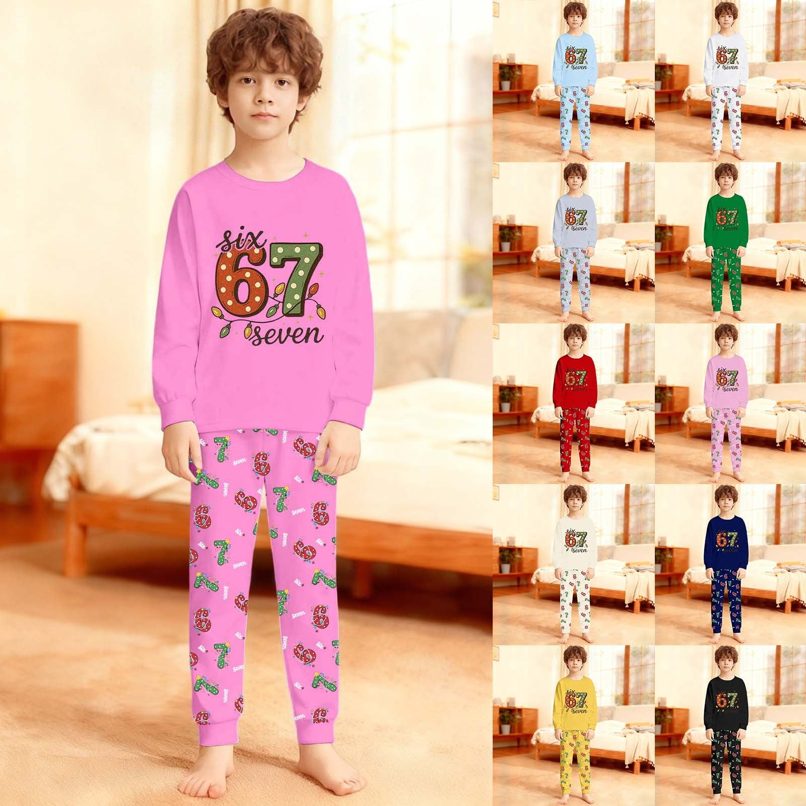 CHENge Kids 67 Shirts Pants Set Two-Piece Clothing Set Funny 6 7 Meme ...