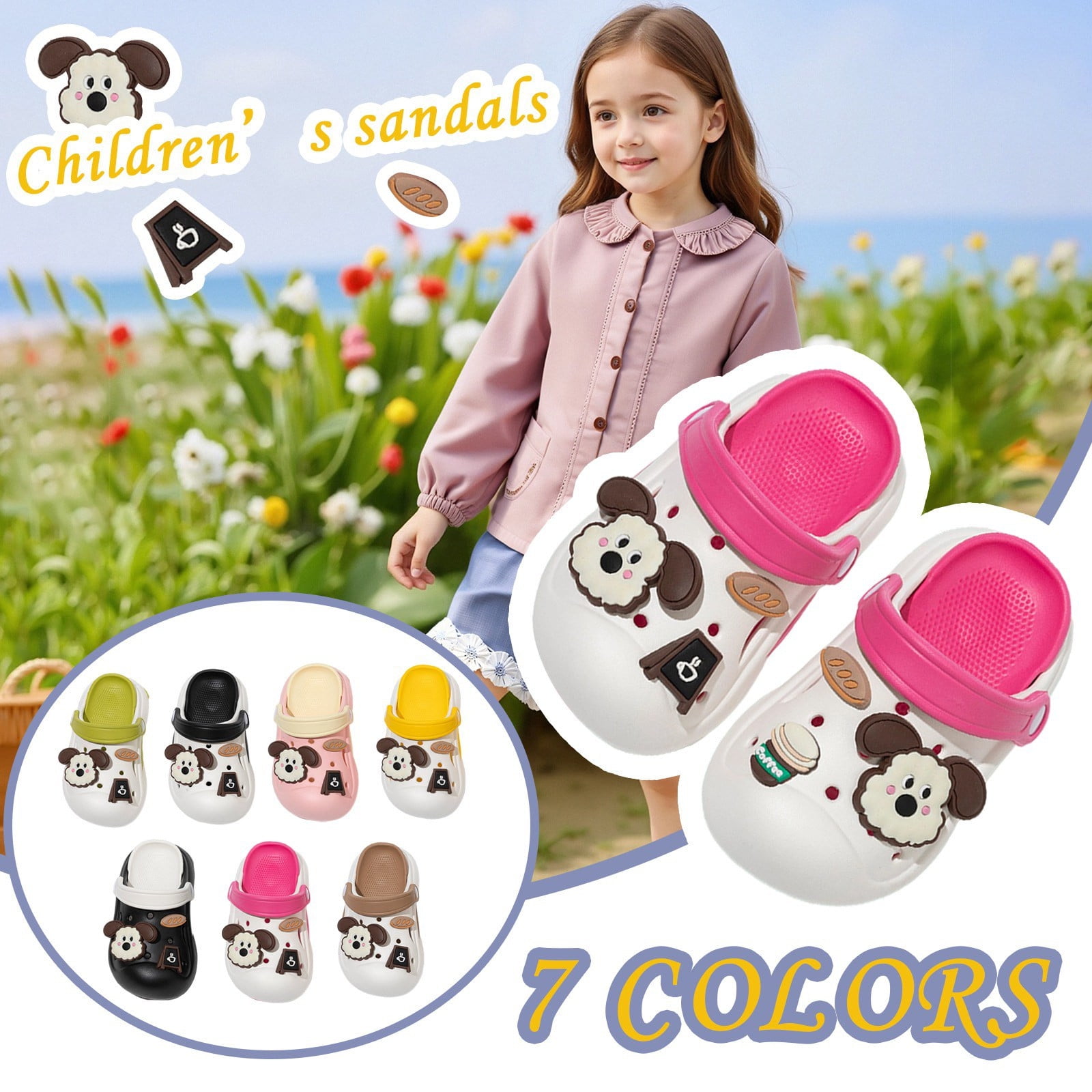 CHENge Kids Easy Grip Clogs Textured Sole Pattern with Holes Provides ...